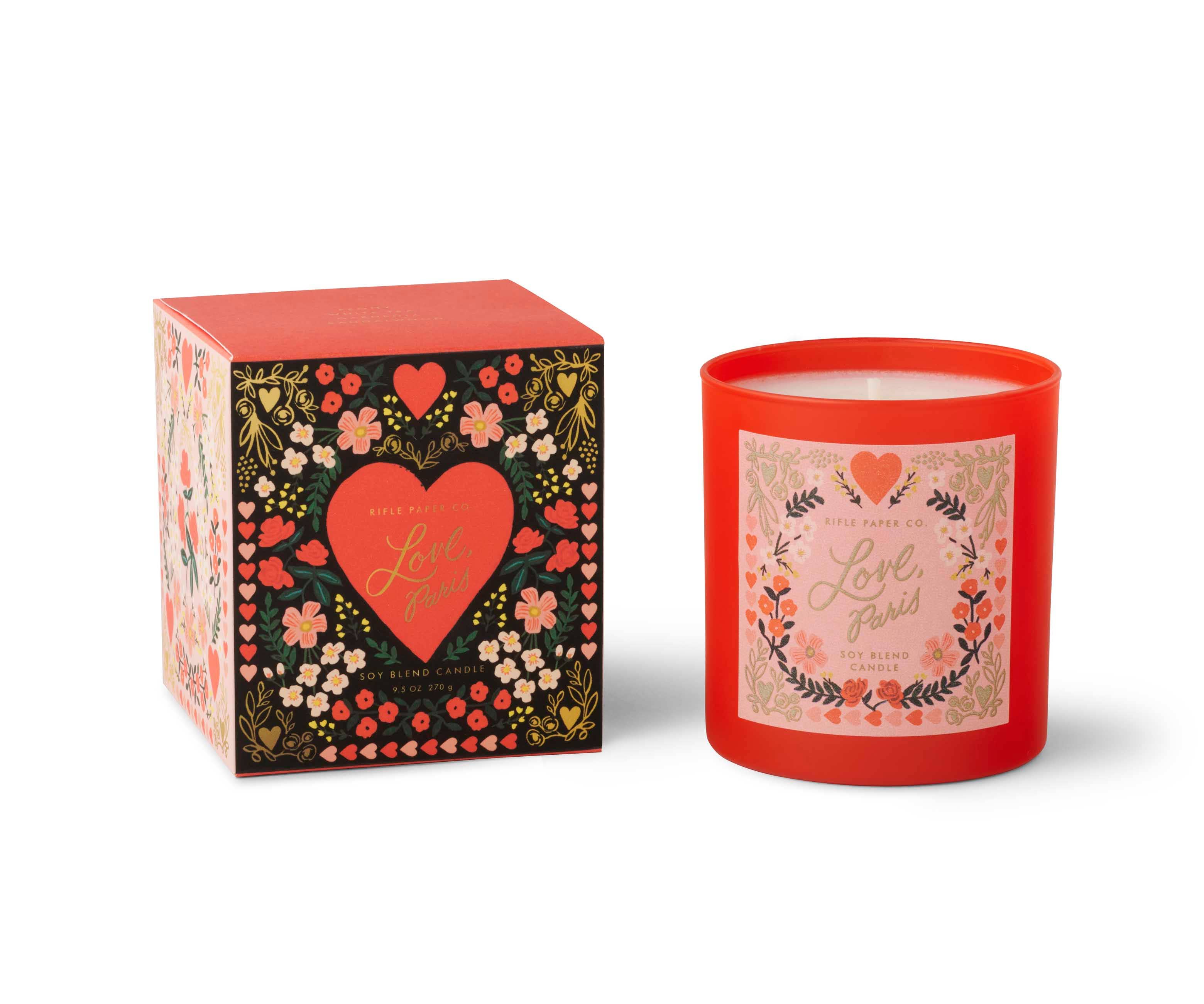 Love, Paris Valentine's Day Glass Candle – Perch Home & Company