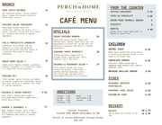 Perch Home & Company | Cafe Menu